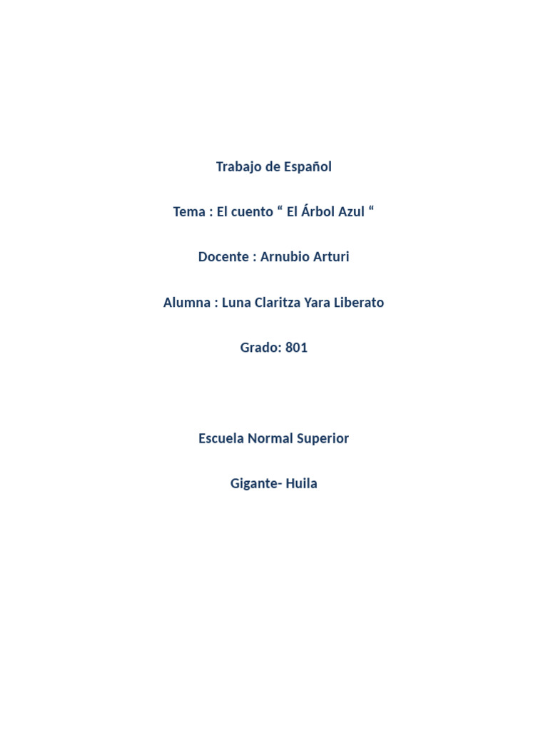 El - Arbol - Azul Luna Yara | PDF | Arboles