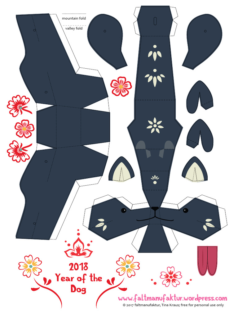 Dogs Paper Toy Traditional Black | PDF