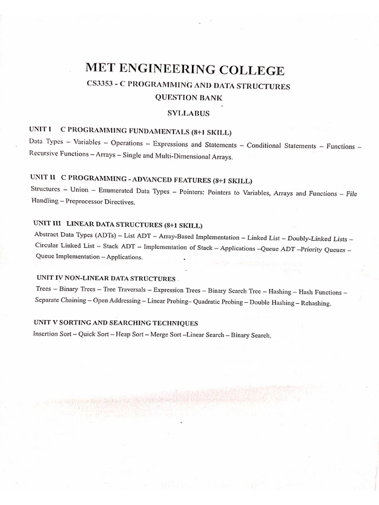 CS 3353 Question Bank | PDF