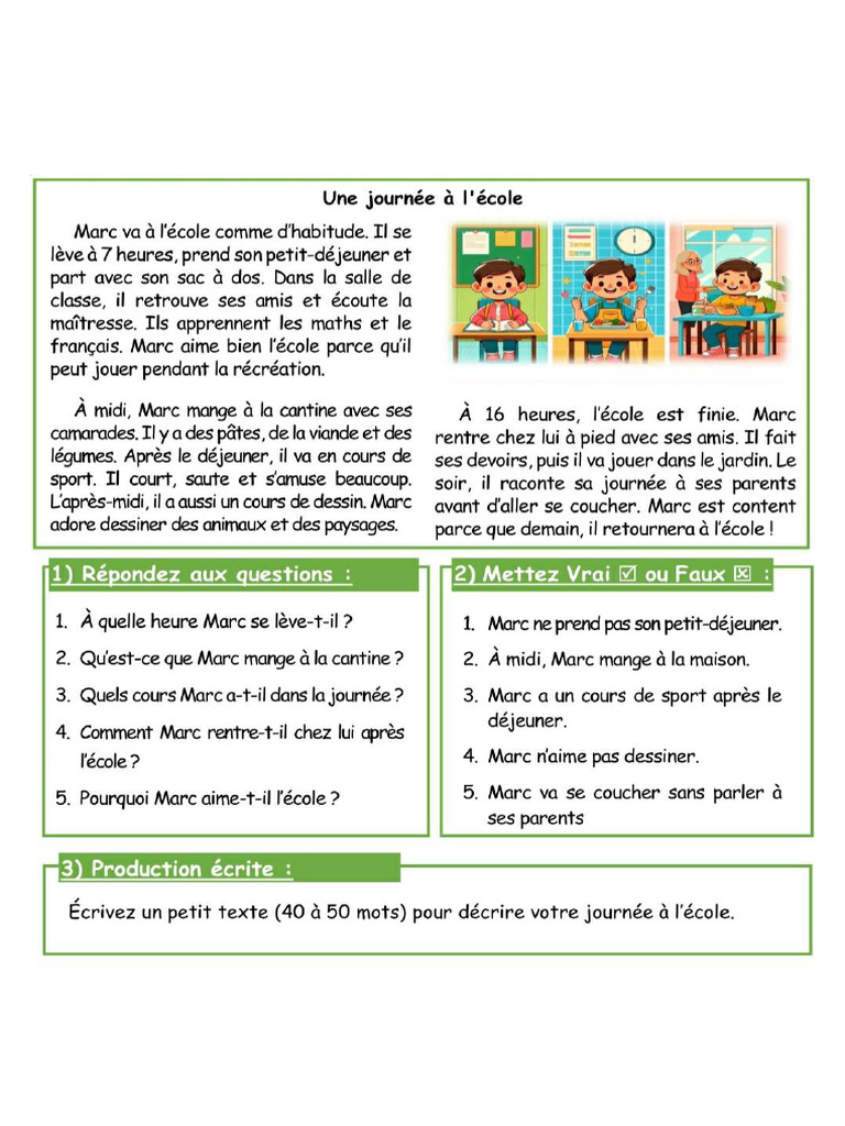 Une Journée À L'école | PDF