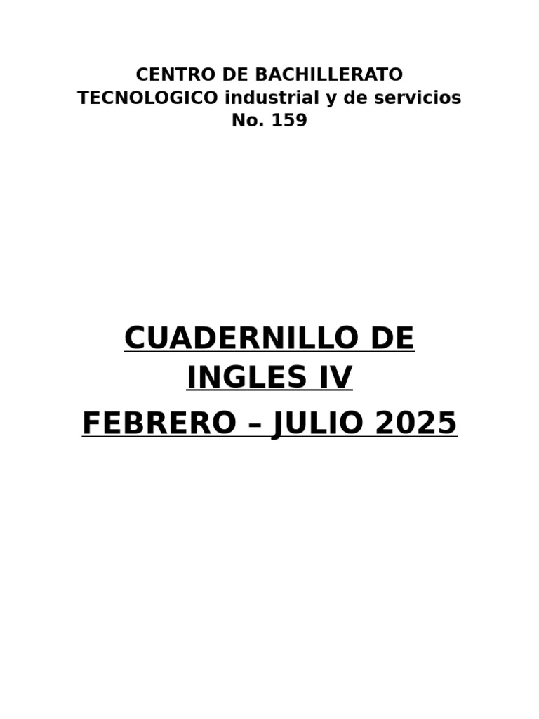 Cuadernillo Ingles IV | PDF