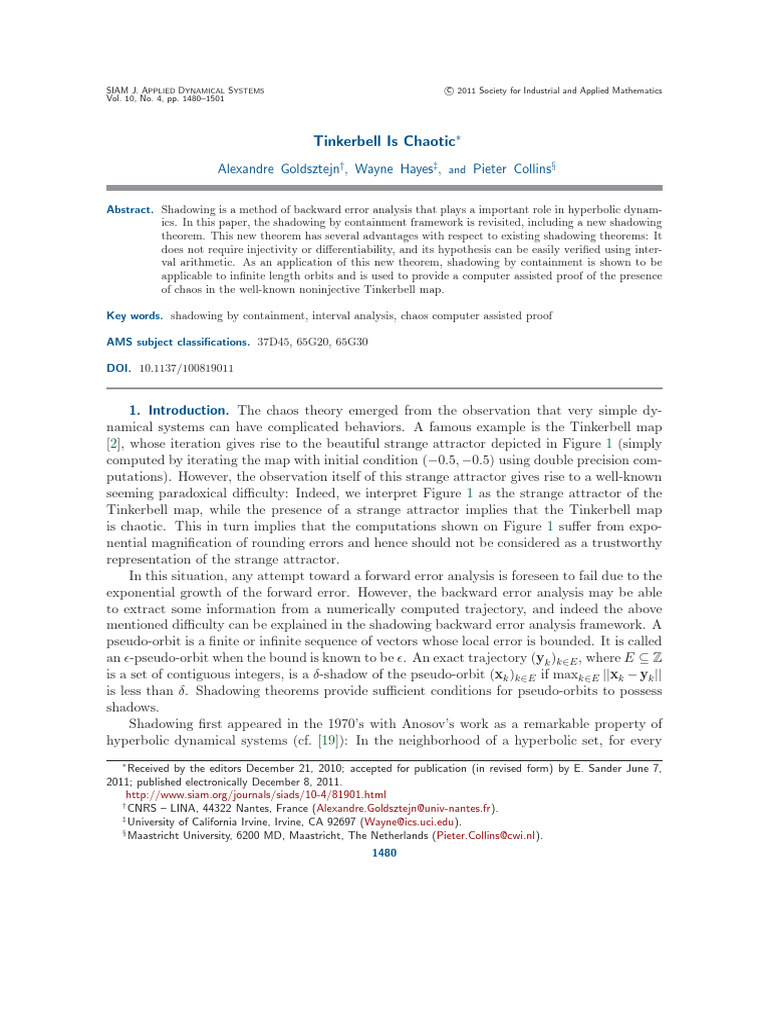 Tinkerbell Is Chaotic (Goldsztejn, Alexandre Hayes, Wayne Collins Etc ...