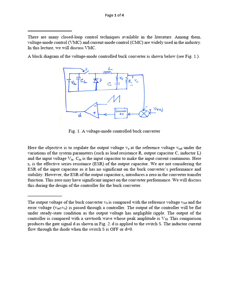 Voltage-Mode Control of Buck Converter | PDF | Electronic Engineering ...