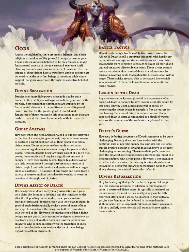 Divine Aspect of Death - GM Binder | PDF | Deities | Death