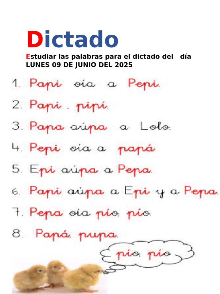 Pa Pe Dictado | PDF