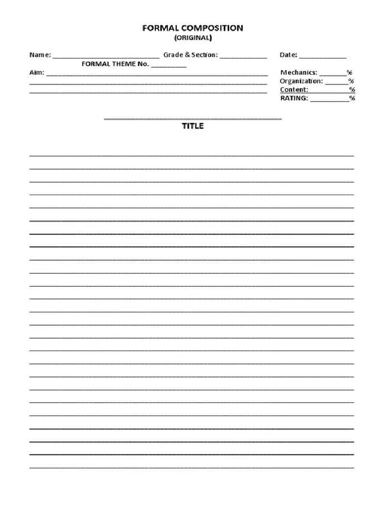 Formal Theme Output Pdf