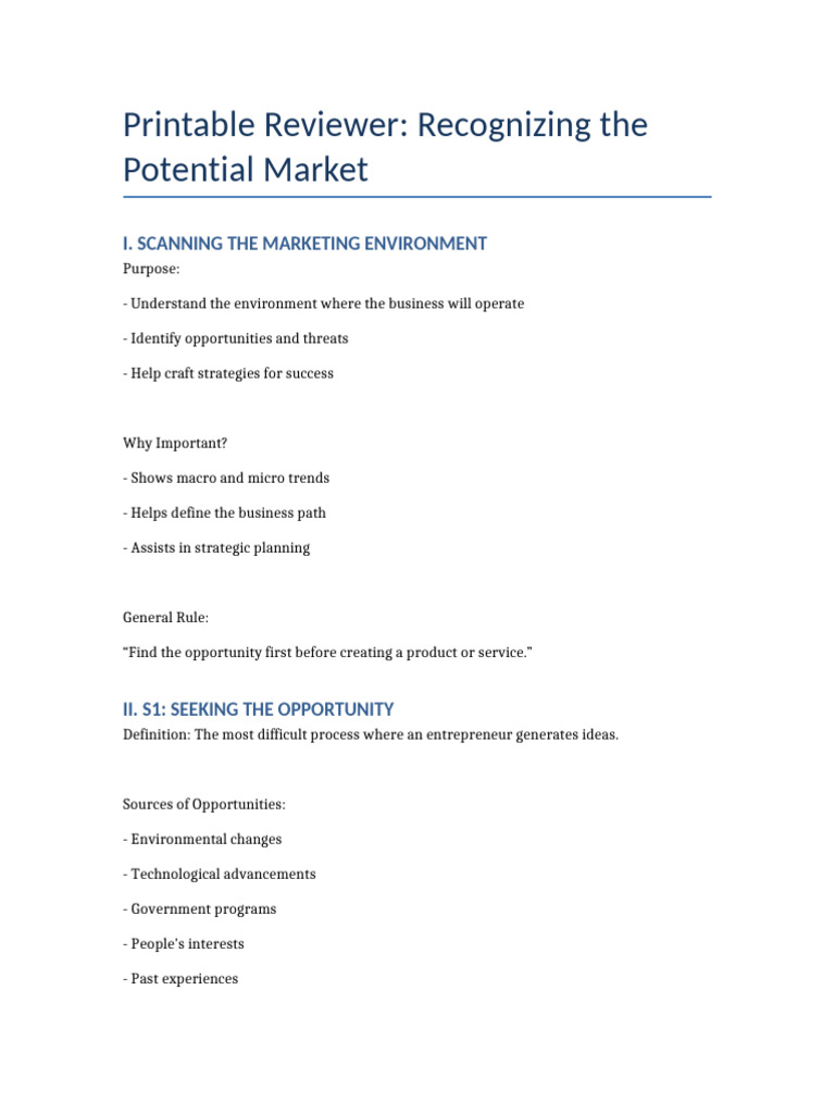Recognizing The Potential Market Reviewer | PDF | Macroeconomics ...