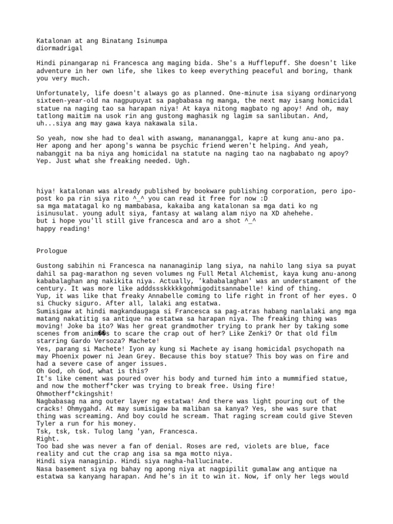 Katalonan at Ang Binatang Isinumpa | PDF