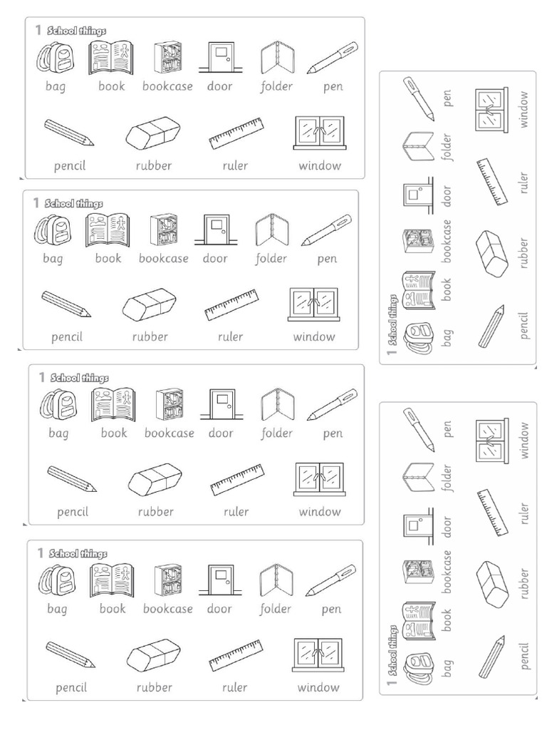 School Objects Picture Dictionary | PDF