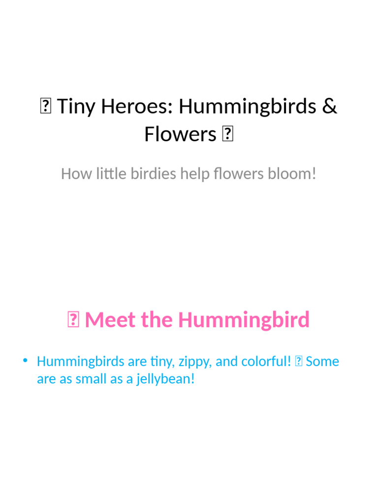 Cutest Hummingbird Pollination Presentation | PDF