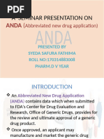 ANDA: A Guide for Pharmacy Students | PDF | Generic Drug | Food And Drug Administration
