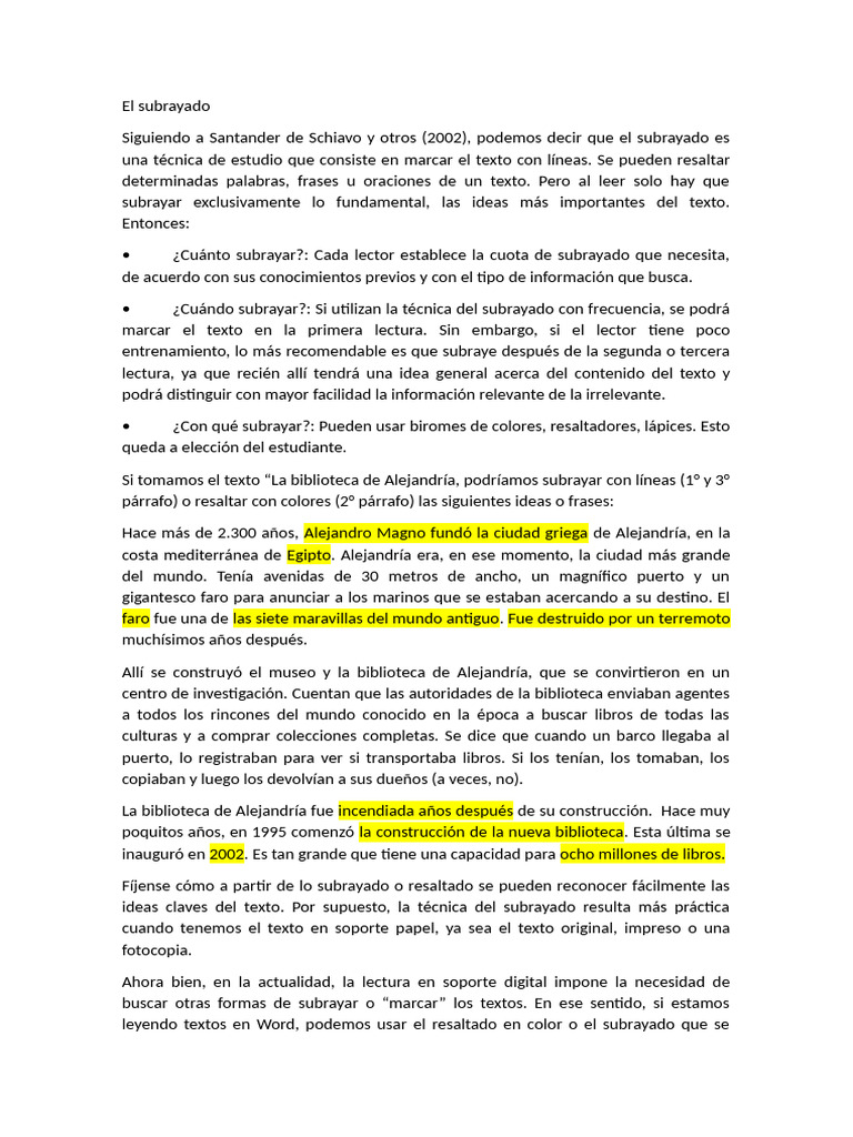 El Subrayado | PDF | Alejandria | Bibliotecas