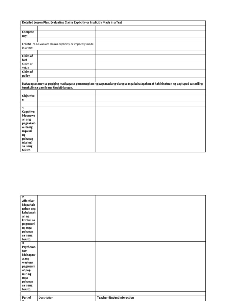 DLP 5 Detailed Lesson Plan For Grade 7 English | PDF