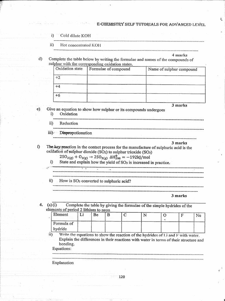 Cameroon GCE Advanced Level Chemistry Pamphlet Part 7 | PDF
