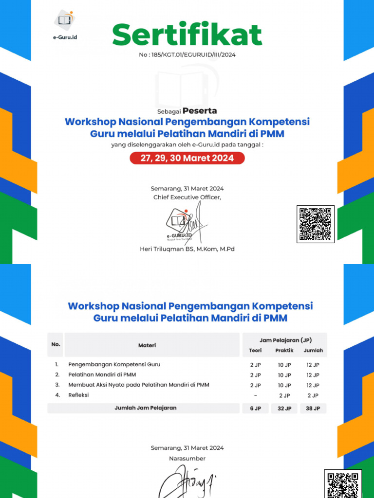 Sertifikat - kastOS.pdm - Pd. 27, 29 30 Maret | PDF