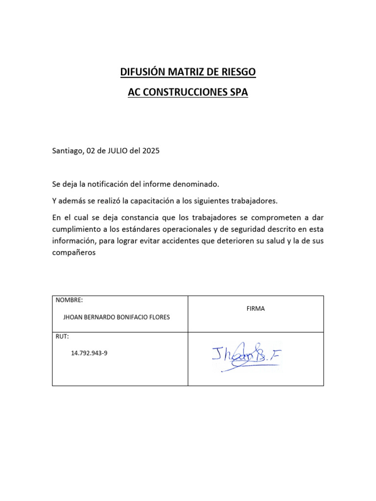 Difusión Matriz Boni | PDF