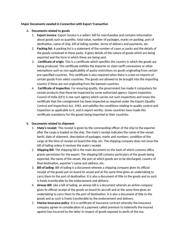 Business Studies International Trade | PDF | Negotiable Instrument | Bill Of Lading