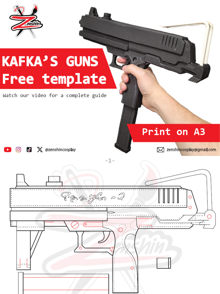 Kafka Gun Template - by Zenshin Cosplay | PDF