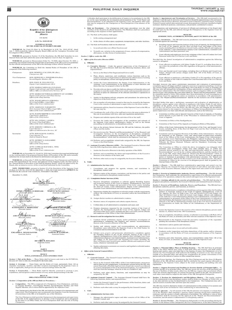 Internal Rules JIB (Page 1) | PDF