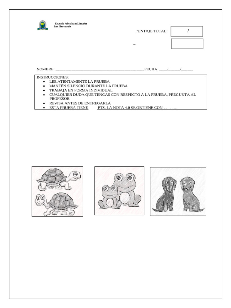 Prueba Sepo y Sapo Inseparables | PDF