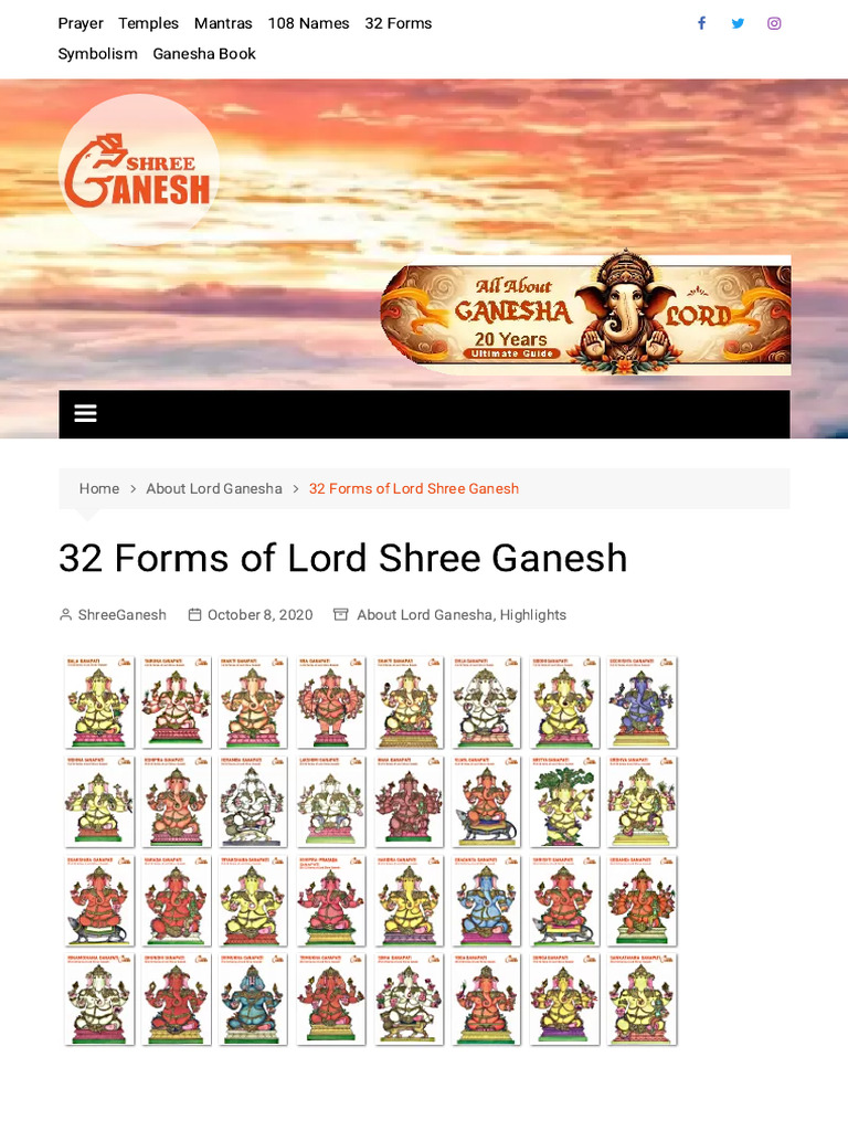 Exploring Lord Ganesha's 32 Forms | PDF