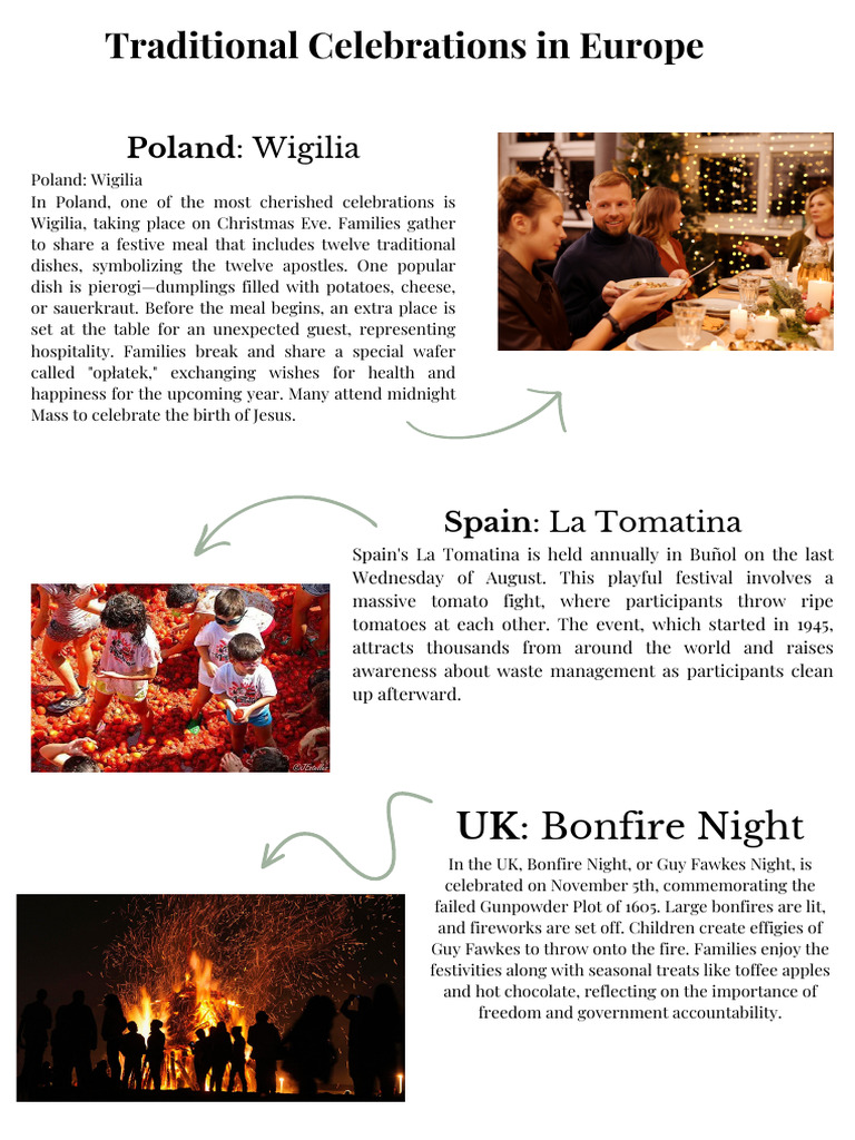 European Traditional Celebrations Guide | PDF | Seasonal Traditions | Foods