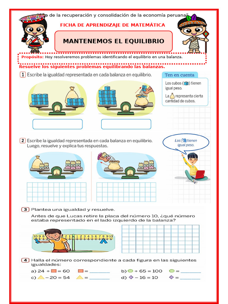 Ficha Lun Mat Mantenemos El Equilibrio | PDF