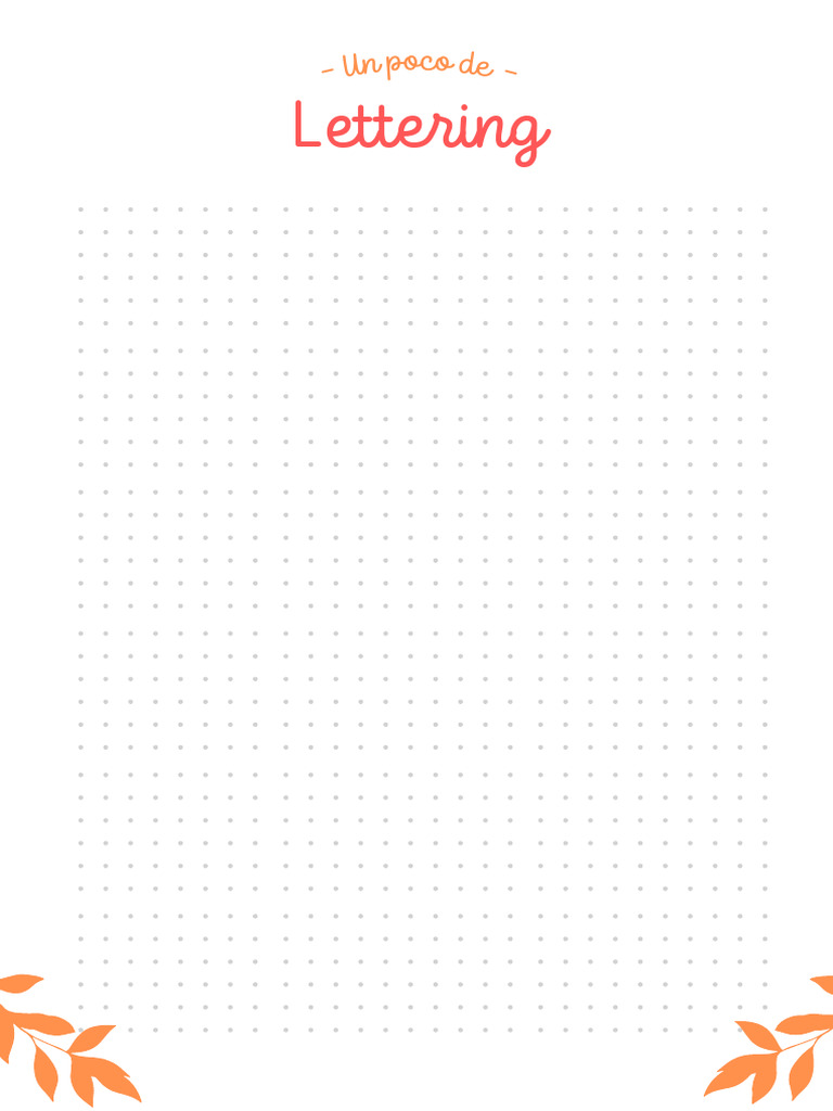 Hoja Punteada para Lettering Delicada Blanco Naranja | PDF
