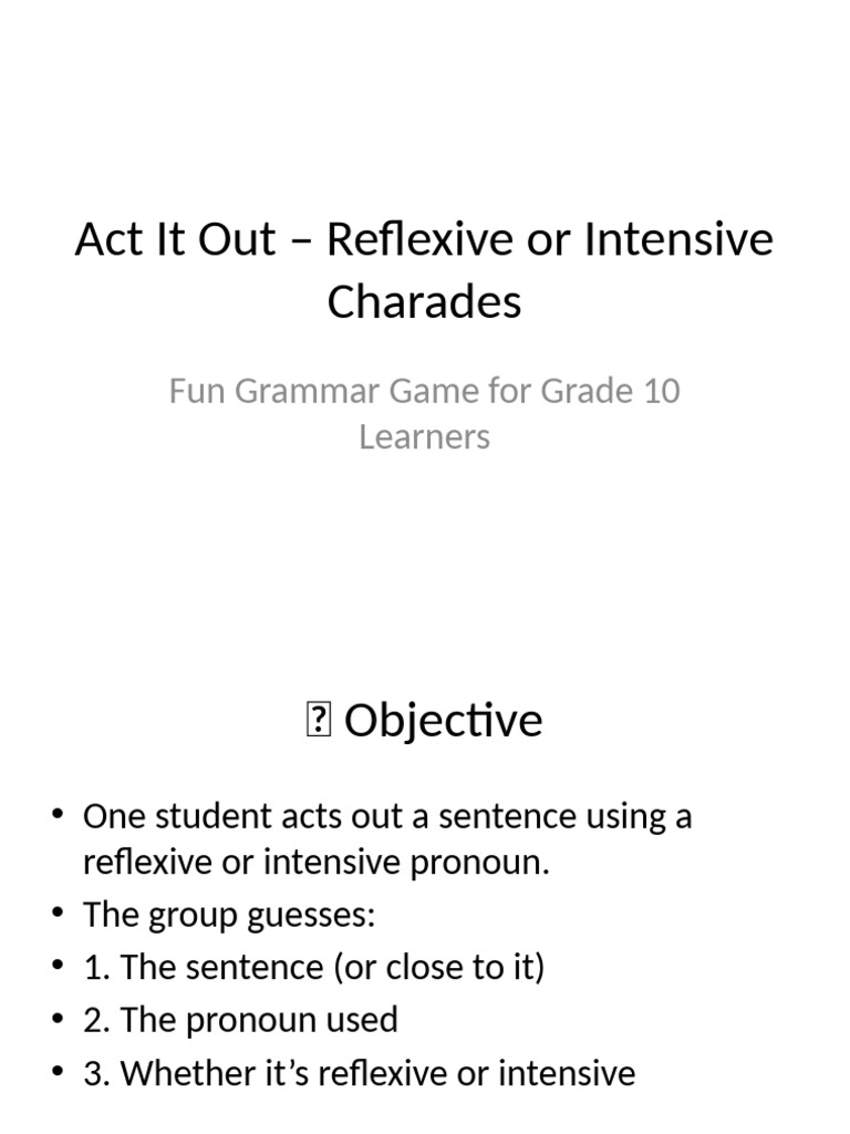 Reflexive Intensive Charades Game | PDF