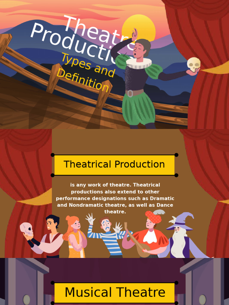 Colorful Illustrative Types of Theatre Productions Presentation | PDF