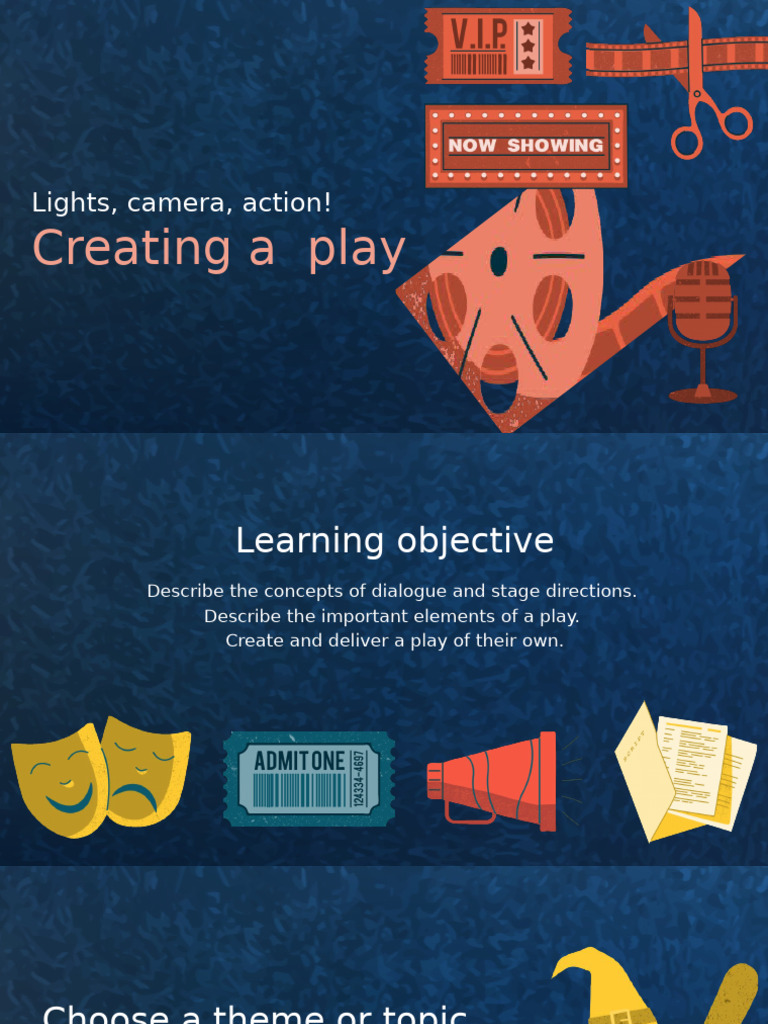 Colorful Fun Writing A Drama or Play Presentation | PDF