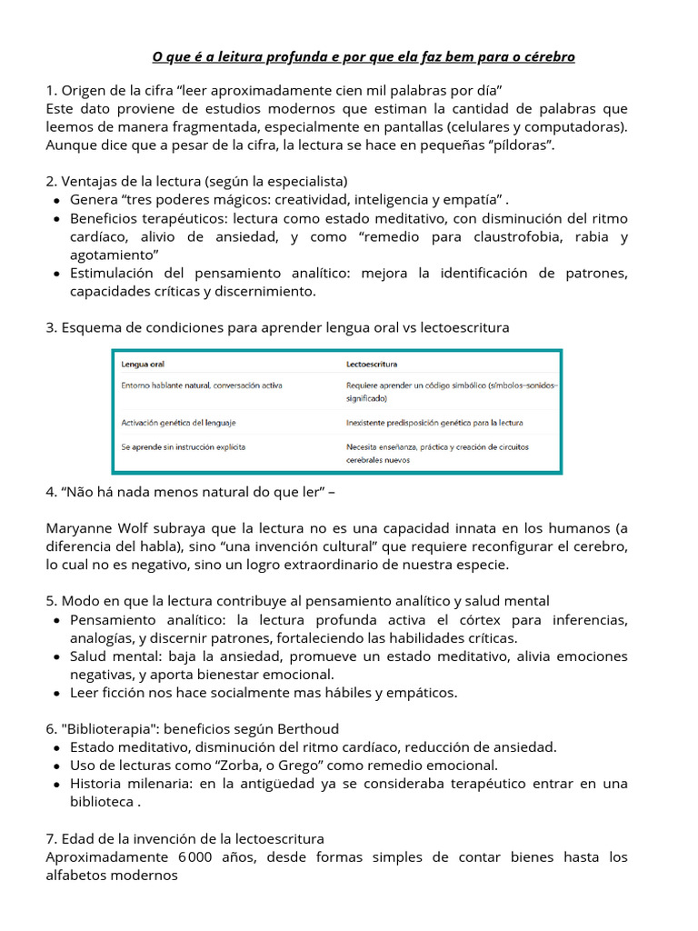 Beneficios de la lectura profunda | PDF | Las emociones | Sicología