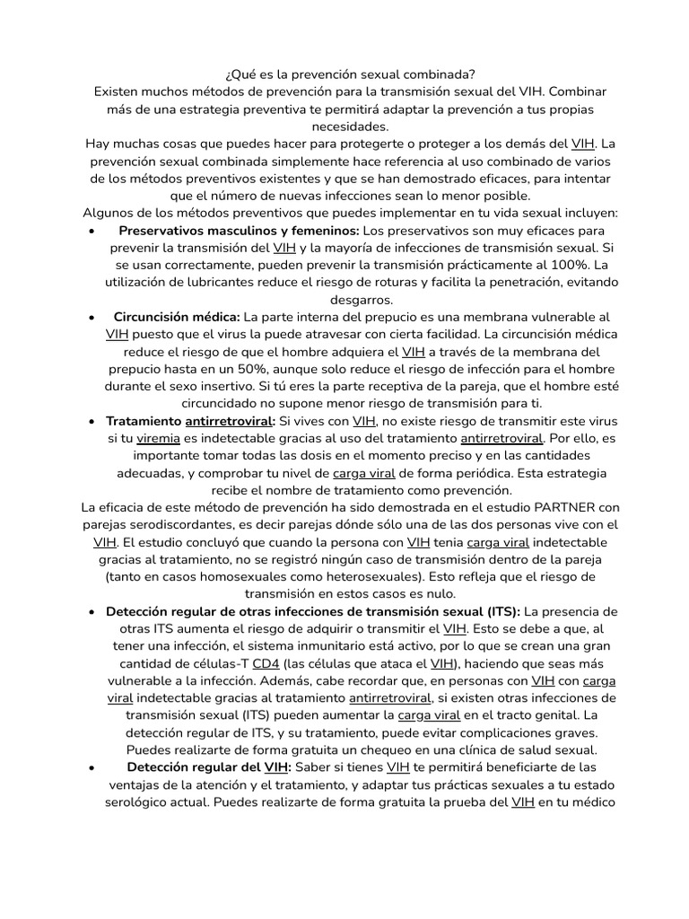 ¿qué Es La Prevención Sexual Pdf Vih Circuncisiónemk 8184