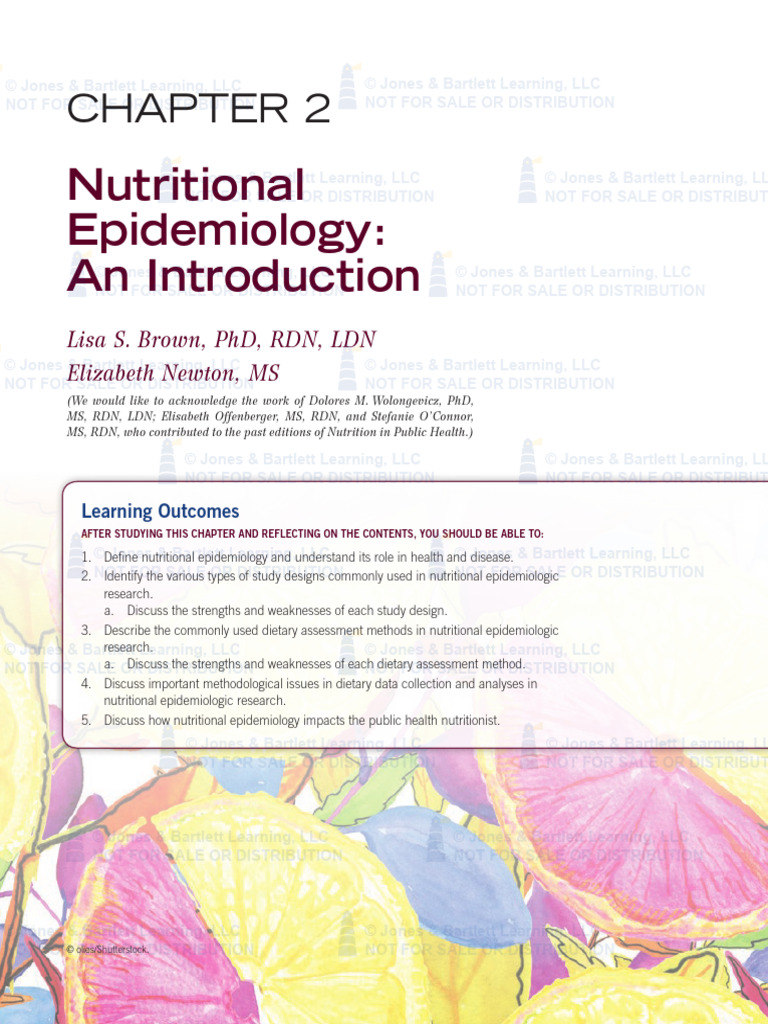 Capítulo Nutritional Epidemiology | PDF | Epidemiology | Vitamin