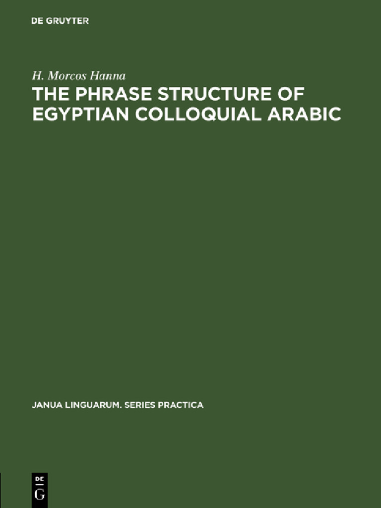 Phrase Structure of Egyptian Arabic | PDF | Grammatical Number | Verb