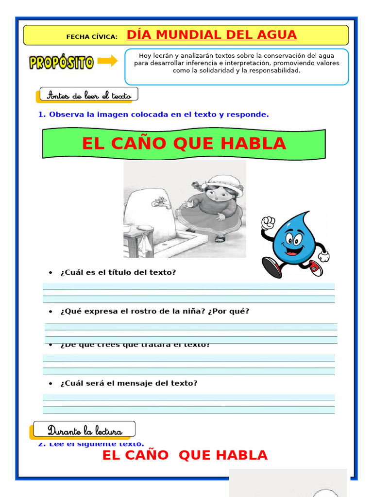 Fecha Civica Ficha Día Mundial Del Agua | PDF