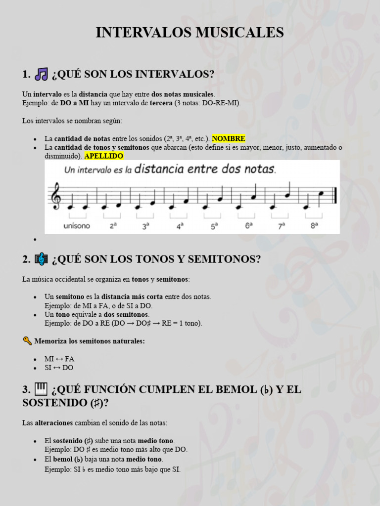 Intervalos Musicales | PDF