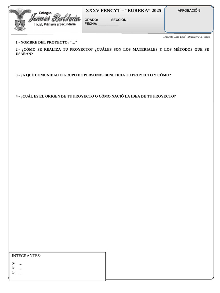 Formato Fencyt 2025 | PDF