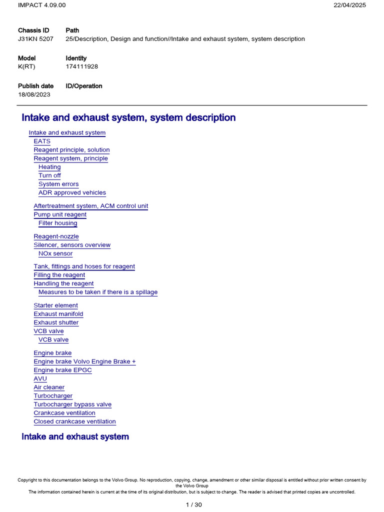Intake and Exhaust System, System Description | PDF | Exhaust Gas | N Ox