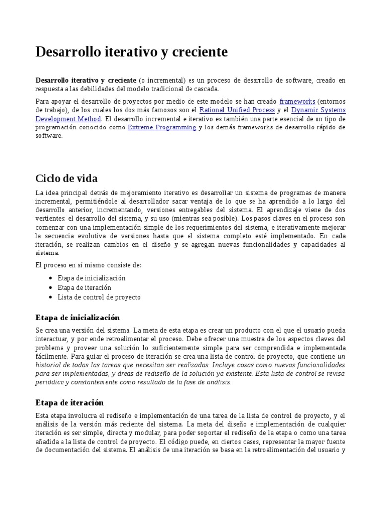 Modelo Iterativo | PDF | Ciclo de vida de la versión de software | Software