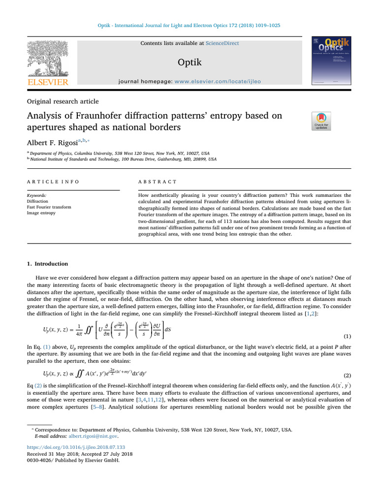 IGN-1 Analysis of Fraunhofer Diffraction Patterns' Entropy Based On Apertures Shaped As National ...