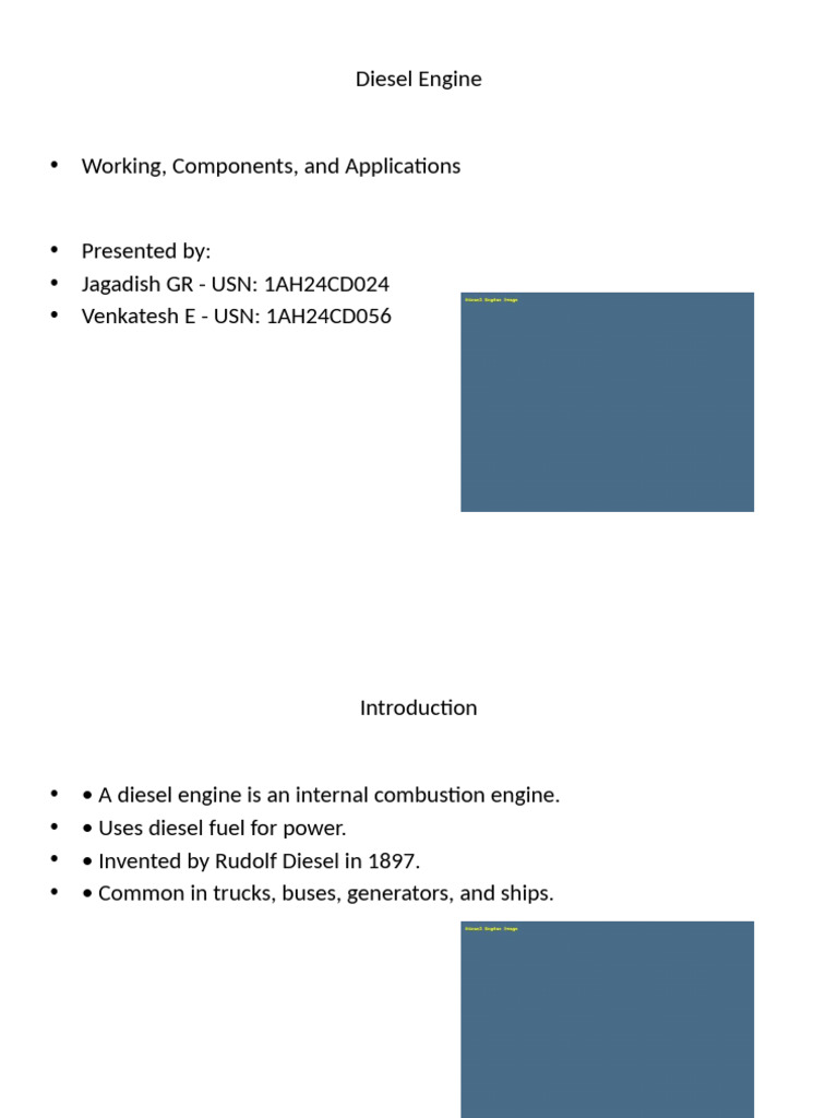 Diesel Engine Presentation Styled | PDF