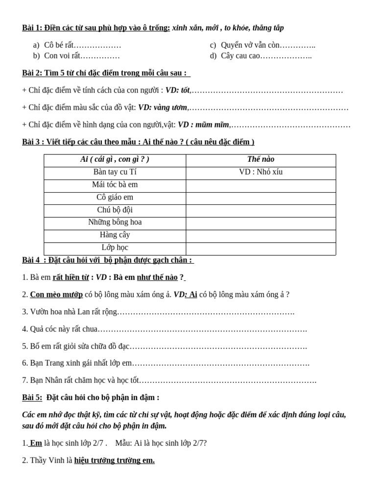 BT Kiểu Câu Ai Thế Nào | PDF