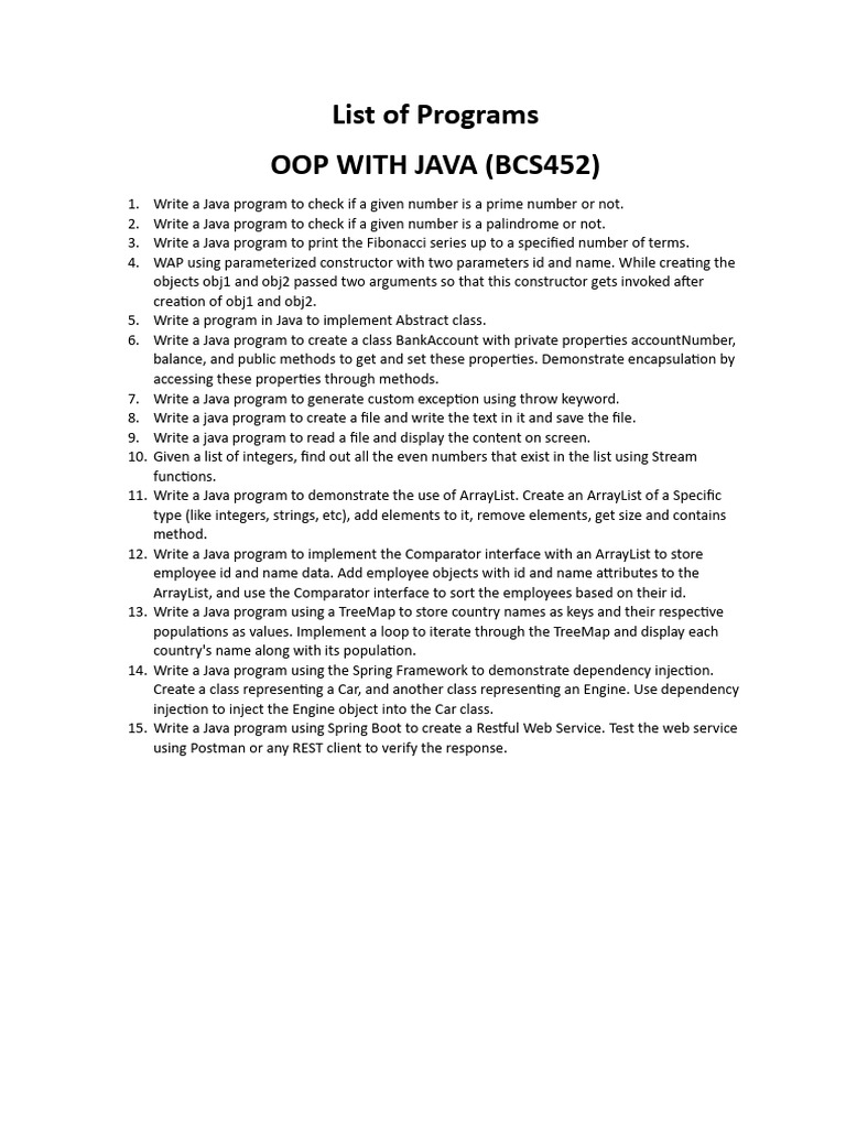 List of Programs | PDF
