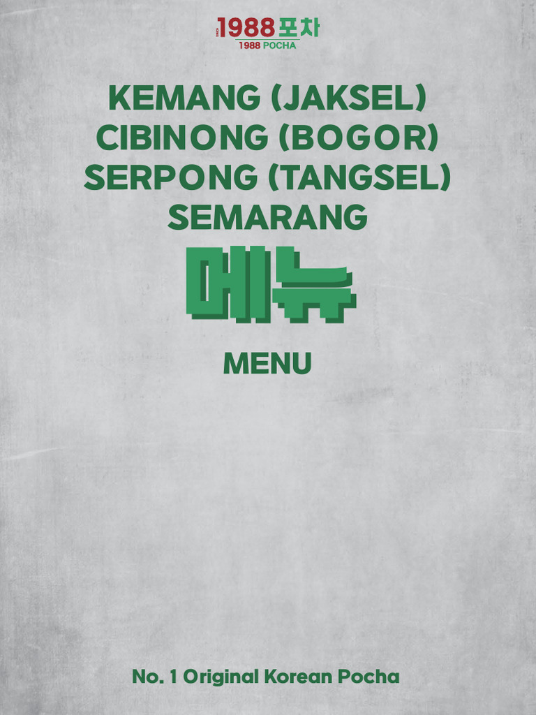 Menu 1988 Pocha Mei 2025 (Jabota-Smg) | PDF