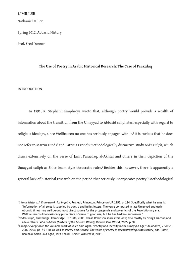 Farazdaqs Political Poems 4 Translations | PDF | Muhammad | Caliphate