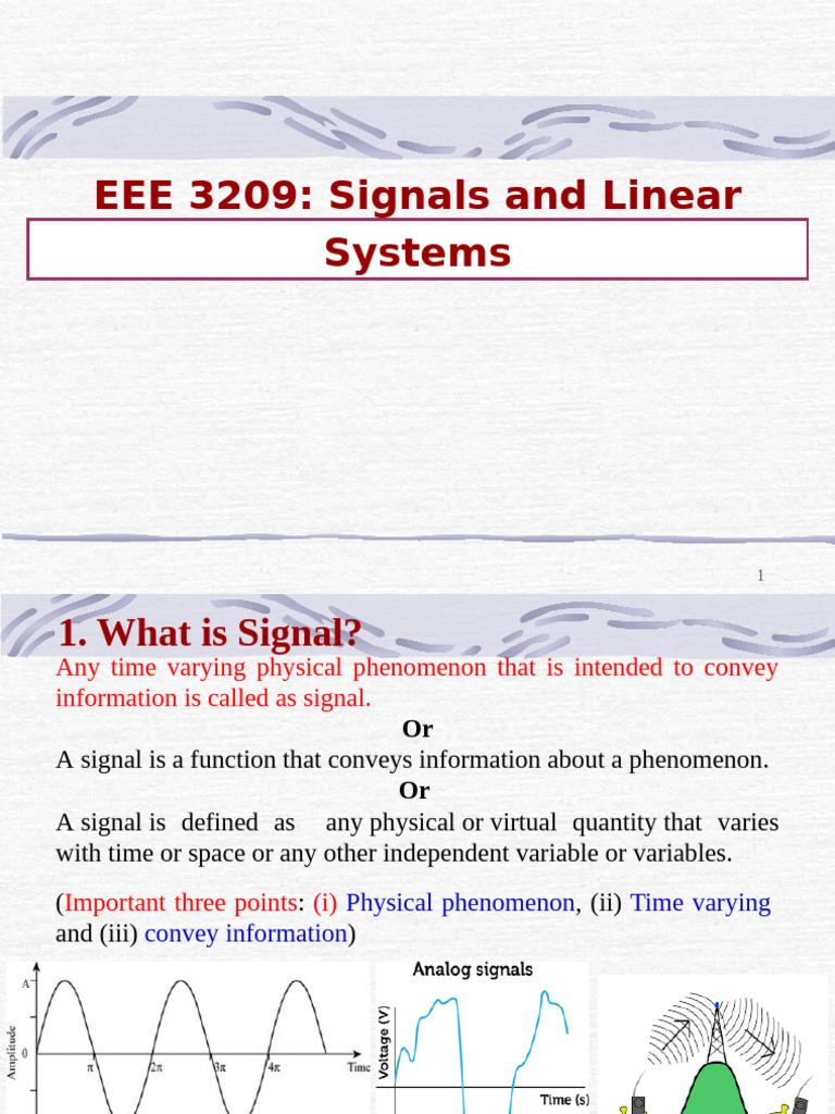 Lectures PPT2020 2021 Signals and Linear Systems For Students 2628 ...