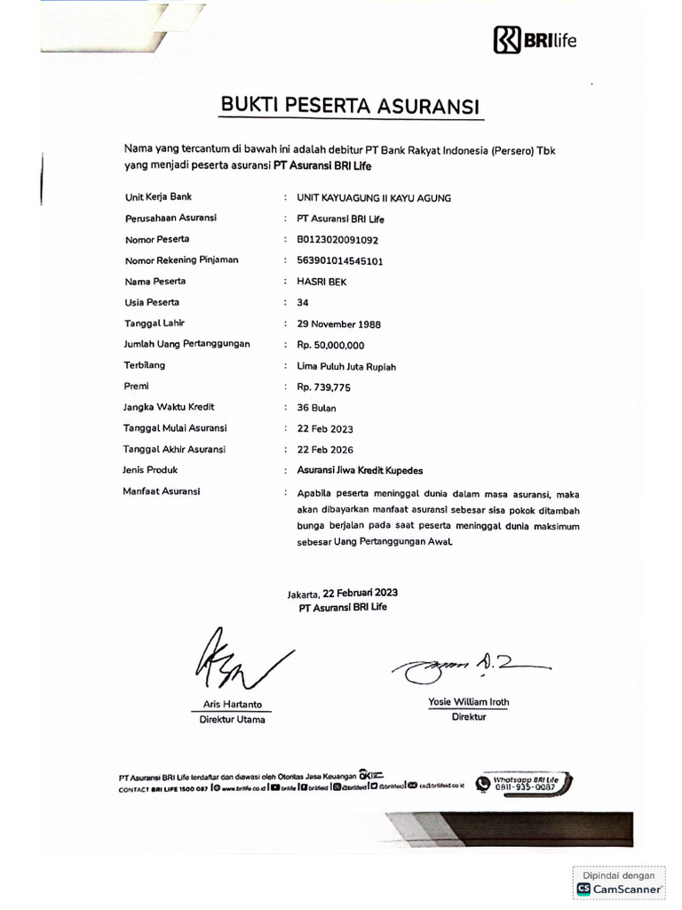 Bukti Pembayaran Hasri Bek | PDF