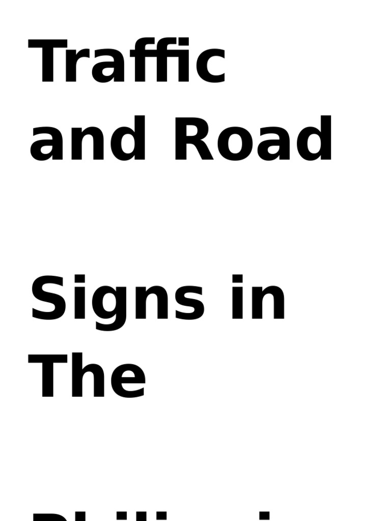 Traffic and Road Signs in The Philippines | PDF