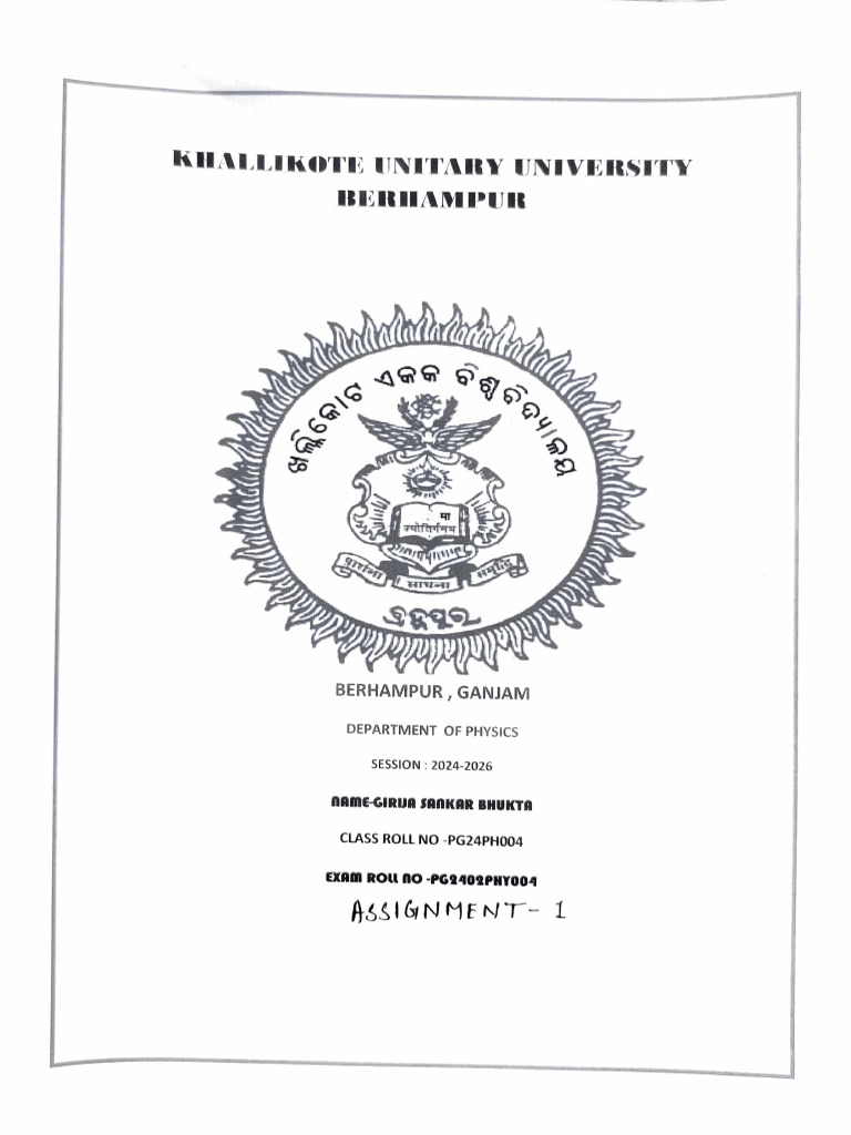 Assignment - 1 (Girija Sankar Bhukta) | PDF